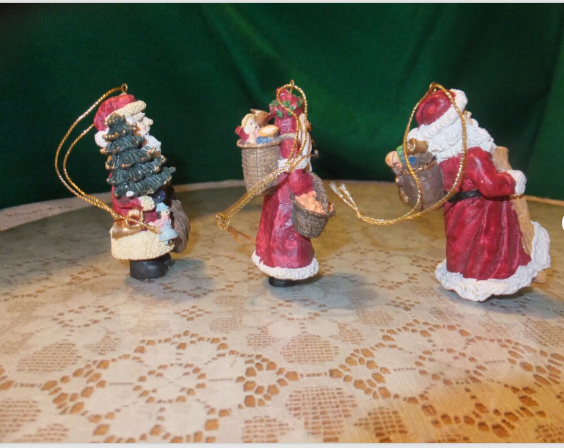 Vintage Santa Clause Christmas Tree Ornaments Decorations Lot of 3 | eBay