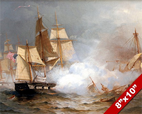 USS UNITED STATES VS HMS MACEDONIAN 1812 WAR US NAVY PAINTING ART ...