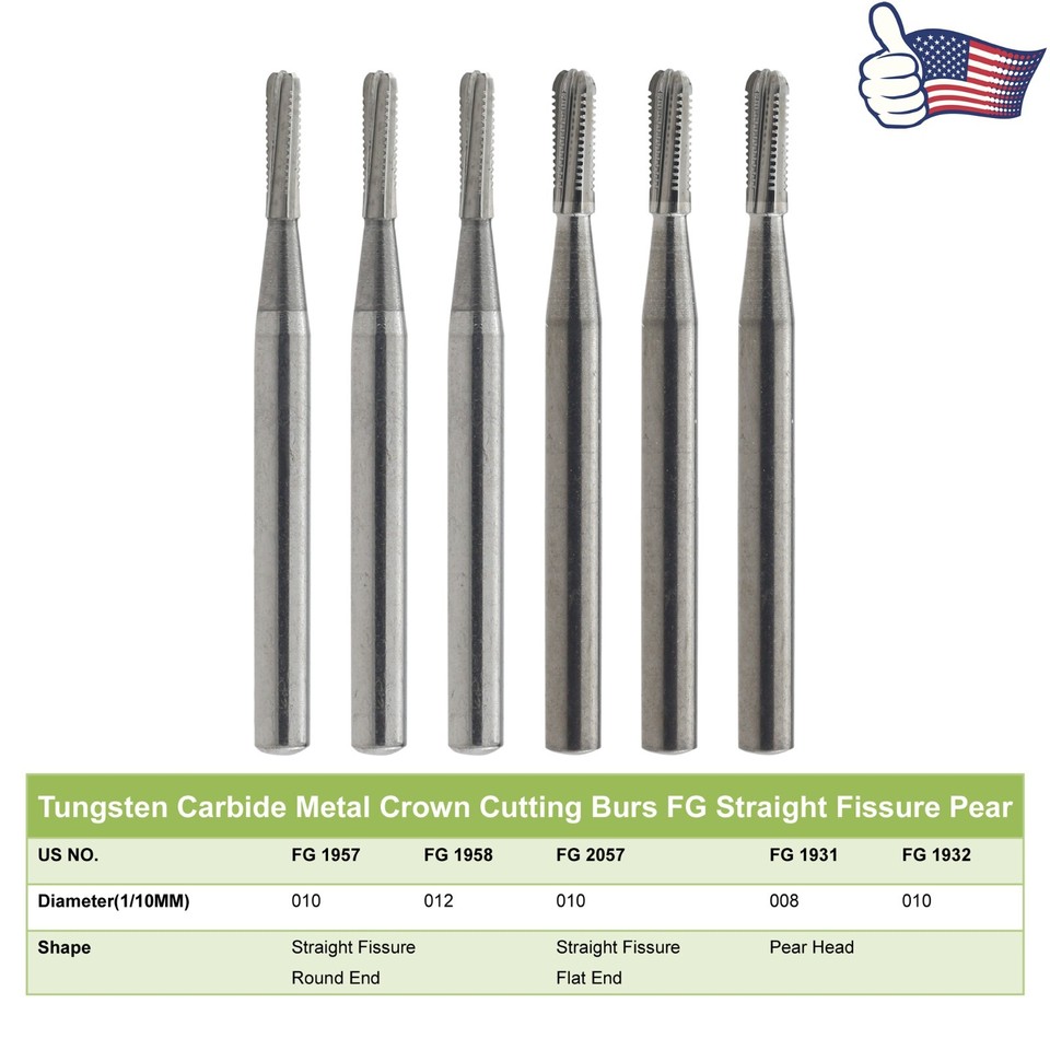 Prima Wave Dental Carbide Burs High Speed FG 19mm / Surgical FGOS FG SL ...