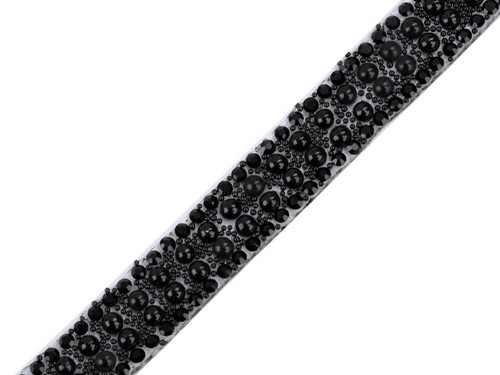Borte mit Perlen und geschliffenen Steinchen Breite 10 mm zum Aufbügeln ...