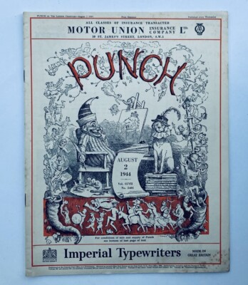 Punch Magazine August 2 1944 Vol 207 No. 5401 WWII Cartoon & Humour No ...