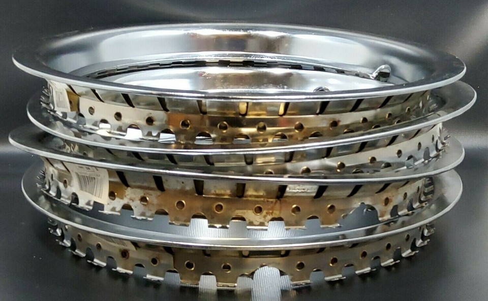 14" CHROME Trim Rings Beauty Rims Glamour Ring Rim Edge Bands Nos Set ...