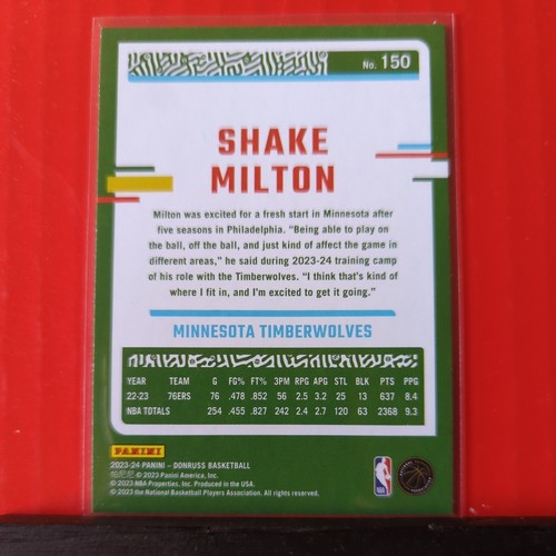2023-24 Donruss #150 Shake Milton Green Laser Holo Minnesota ...