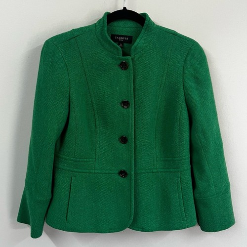 Talbots Petite Wool Blend Peplum Blazer Jacket Woman Size 2 PETITE | eBay