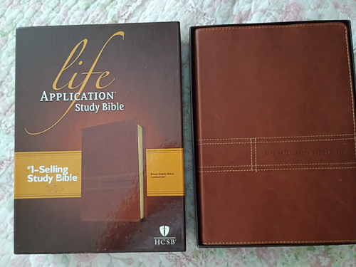 HCSB Life Application Study Bible, Brown Saddle Stitch Leather Like ...