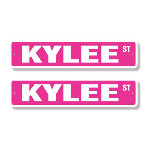 KYLEE Street Sign (2 Pack) Childrens Name Room Metal Road Sign | eBay