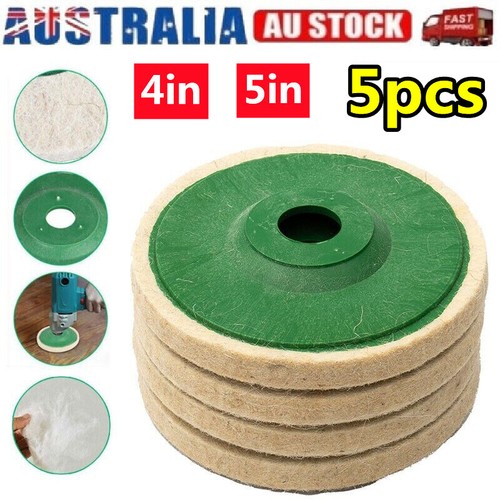 5PCS 4/5'' Wool Buffing Polishing Angle Grinder Wheel Felt Pad Buffer ...