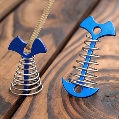 1PC Spring Fishbone Deck Pegs Tent Stakes Awning Anchor Wind Rope ...