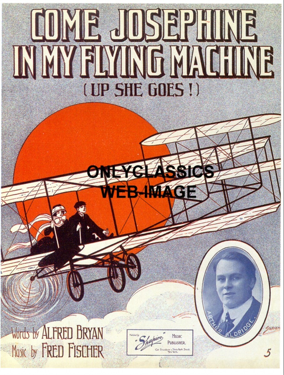 1910 COME JOSEPHINE IN MY FLYING MACHINE ART PRINT AIRPLANE AVIATION ...