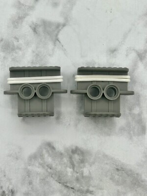 Lego Parts (2) Dark B. Gray Rubber Band / Belt Holder 2 x 4 x 2 1/3 w ...