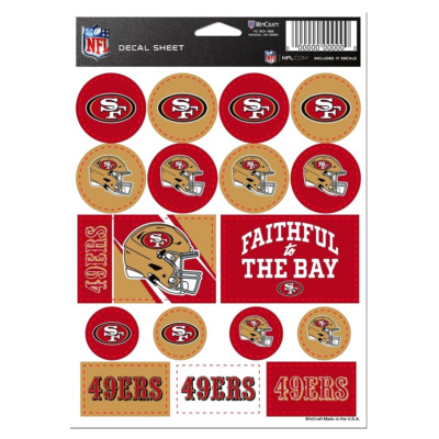 San Francisco 49ers NFL Vinyl Die-Cut Sticker Set / Decal Sheet *Free ...