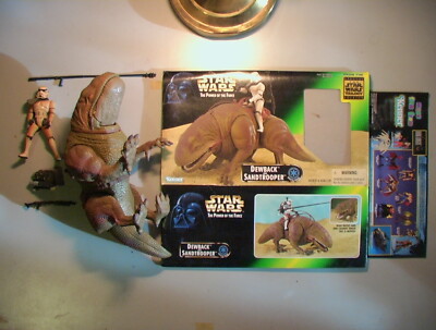 Star Wars 1996 POTF2 VINTAGE Patrol Dewback Incomplete w/Box/Catalog ...