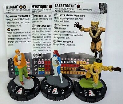 HEROCLIX DEADPOOL WEAPON X LOT SABRETOOTH 038 MYSTIQUE 023 ICEMAN 007 ...