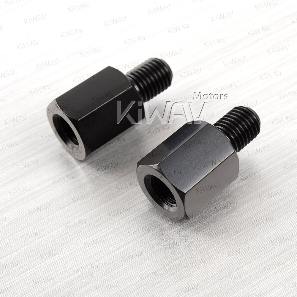 Black Mirror Adapters M10 Standard to M10 Standard x2 for Honda Suzuki ...
