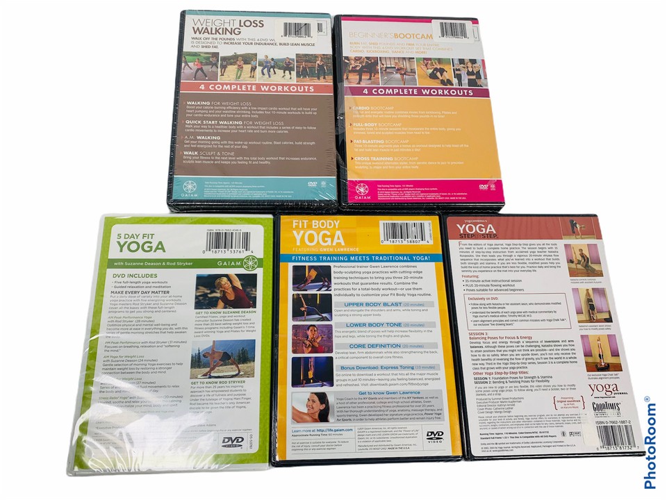 🔥Lot Of 5 • Workout Yoga Dvd Set • Beginners Bootcamp Weight Loss ...