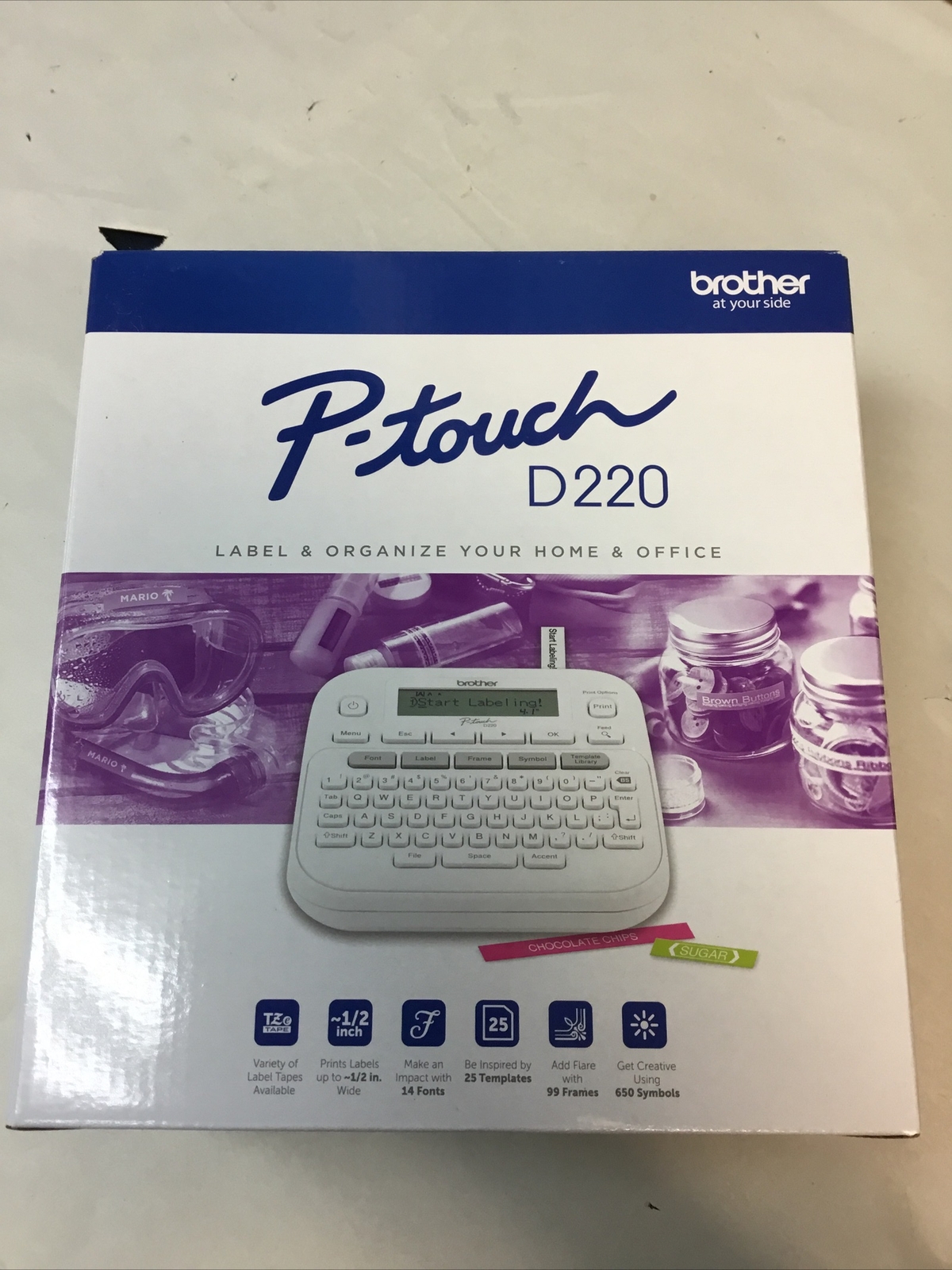 Brother+TZe+PTD220+Label+Tape+-+White for sale online | eBay