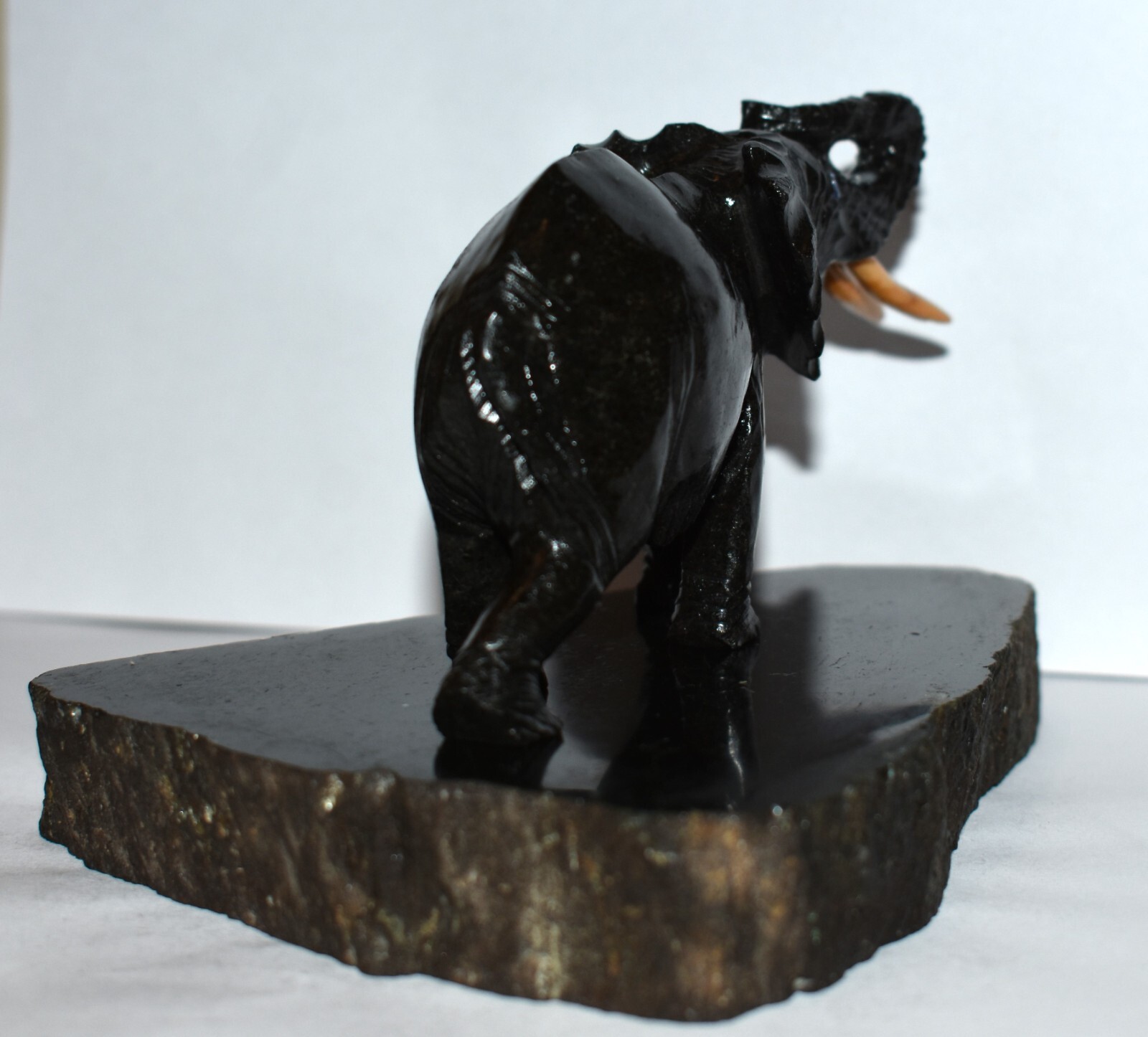 Onyx Elephant Statue Natural Hand Carved Natural Tanzanite Eyes 6 ...