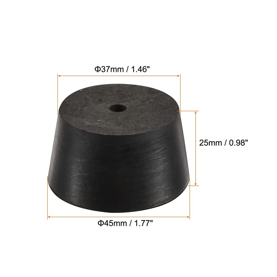 Rubber Tapered Plug 37mm to 45mm with Hole Test Tubes Bungs Stopper ...