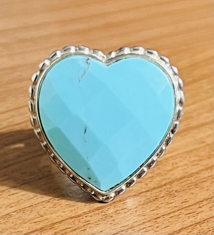 ️ ️VTG JAY KING DTR STERLING SILVER TURQUOISE HEART RING Sz 6 RARE ️ | eBay