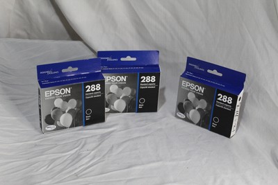 New Genuine Epson 288 Black Printer Ink Cartridge OEM Original Box (3 ...
