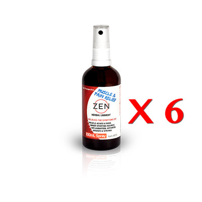 6 x ZEN Herbal Liniment 100ml sprayJoint Muscle & Pain Arthritis ...