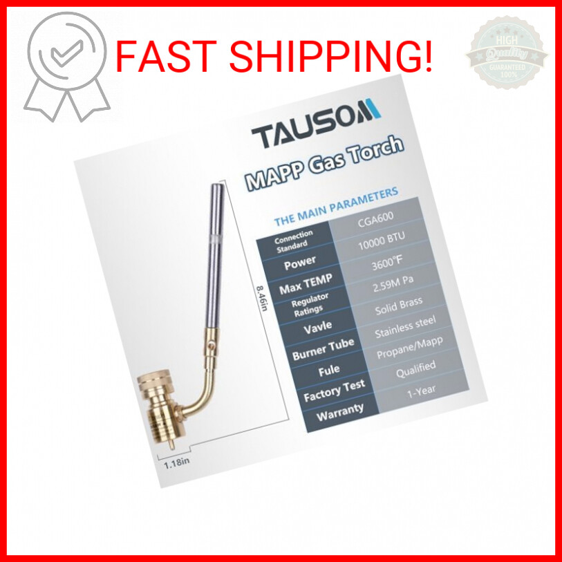 Mapp Gas Torch, Propane Torch Head 360° Rotatable Nozzle, Plumbing ...