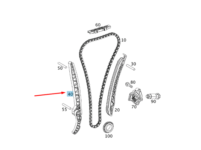 MERCEDES-BENZ C W204 Chain Sliding Rail A2700503500 GENUINE for sale ...