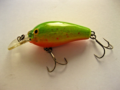 Custom Painted Rapala Fat Rap FR-5 Fishing Lure Green Tropical Shad ...