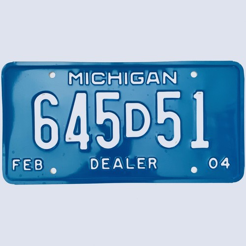 2004 United States Michigan Base Dealer License Plate 645D51 | eBay