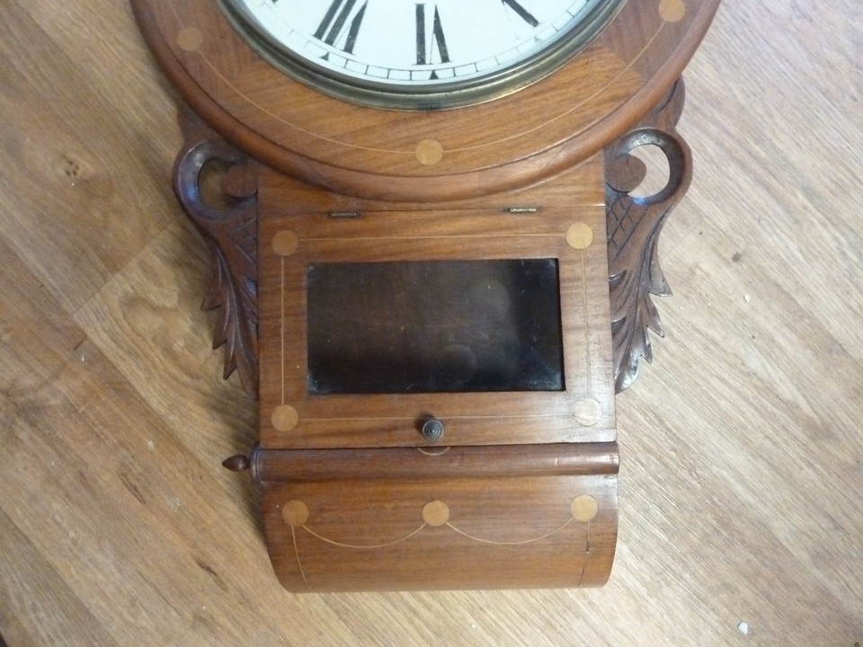 Drop Dial Wall Clock Inlaid Antique Clock | eBay UK