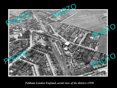 OLD 8x6 HISTORIC PHOTO FELTHAM LONDON ENGLAND DISTRICT AERIAL VIEW ...