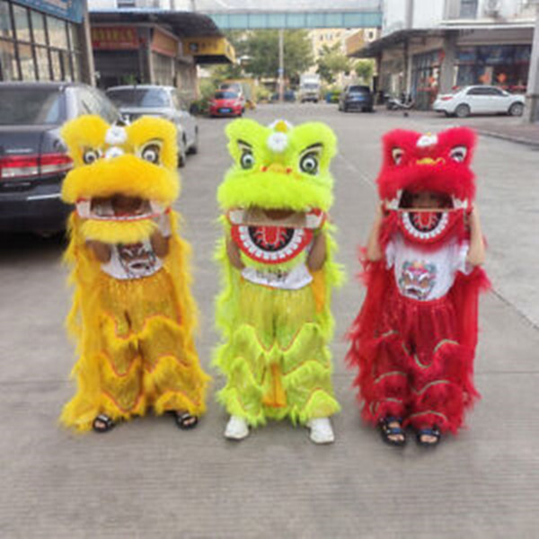 Chinese Folk Southern Lion Dance Costume Woolen Lion Dress for Kids | eBay