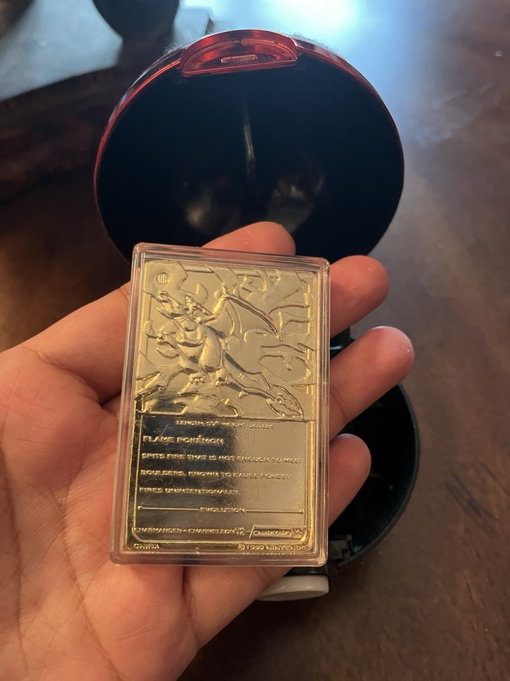 1999 Pokemon Burger King Charizard 23K Gold Plated Trading Card #06 ...