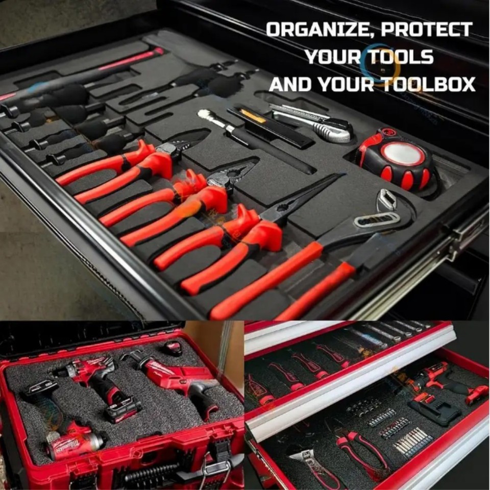 4PCS Tool Box Foam Inserts Tool Shadow Foams Inserts for Toolbox Hard ...