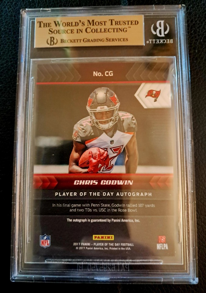 2017 PANINI NFL PLAYER OF THE DAY ENCASED & SEALED CHRIS GODWIN ROOKIE ...