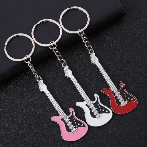 Electric Rock Guitar Keychain Metal Keychain Music Keychain Fob Chain ...