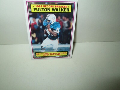FULTON WALKER 1983 Card 1982 Record Breaker #9 Rookie RAIDERS Miami ...