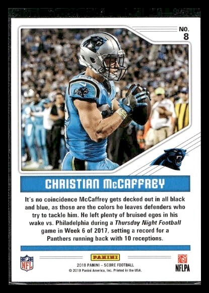 2018 Score #8 Christian McCaffrey Color Rush Carolina Panthers | eBay