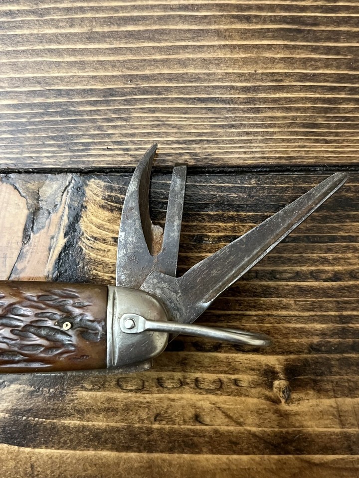 Vintage Challenge Cutlery Company Scout Knife-Jigged Bone Bridgeport ...