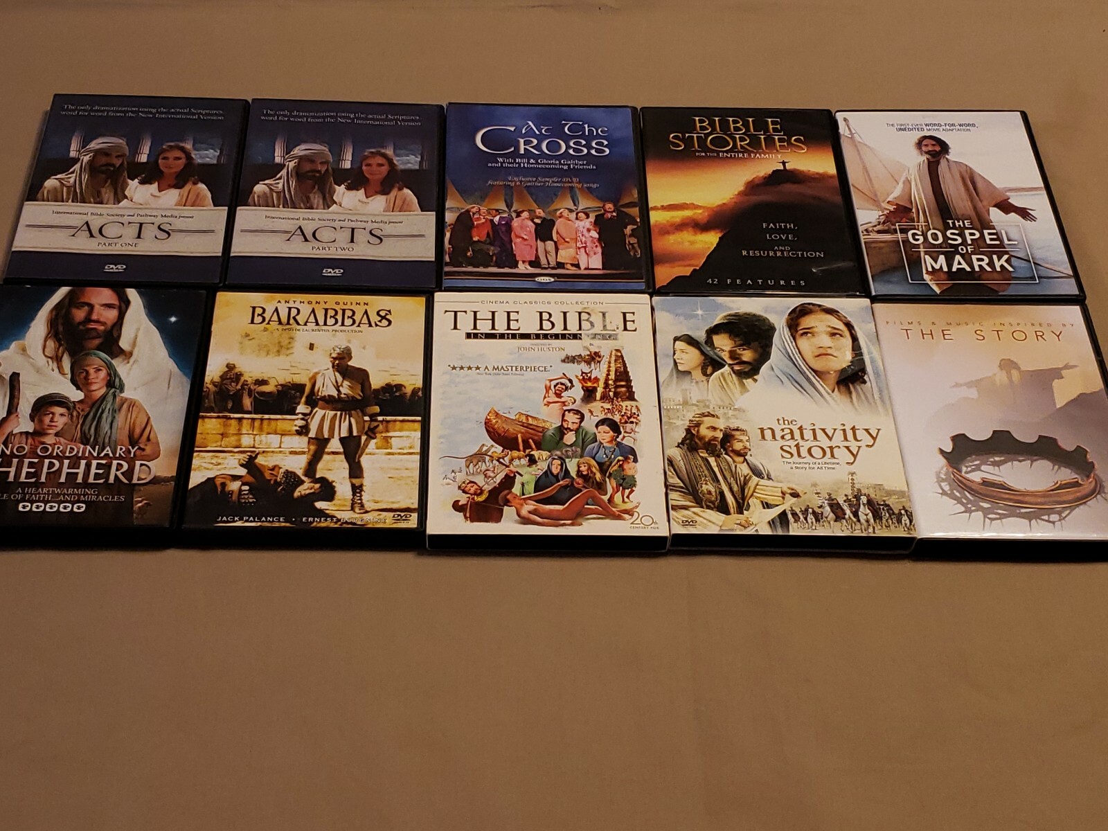 Lot of 10 Christian DVD Movies Nativity Story, Barabbas, At The Cross ...