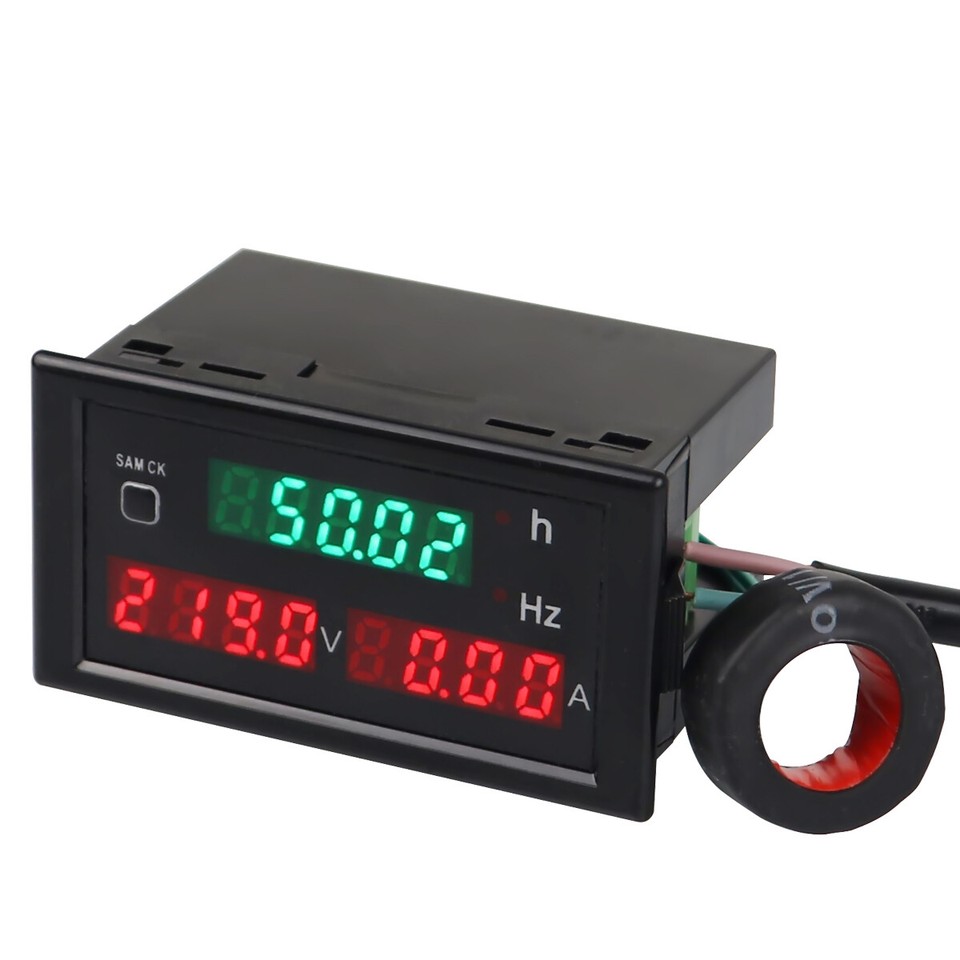 AC 80-300V 100A 45-65Hz Digital Voltmeter Frequency Volt Amp Time Panel ...