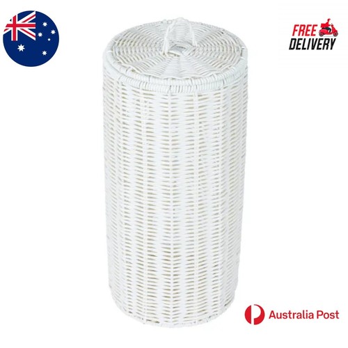 Toilet Roll Holder With Lid Rattan Look Tissue Paper* | eBay Australia