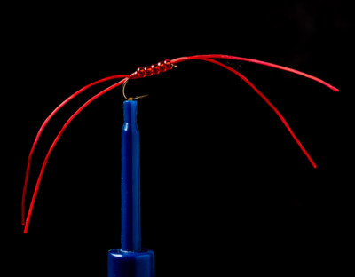 6 x Red Apps Bloodworm Flexi Floss Trout Fly Fishing Flies, 4 Legs ...