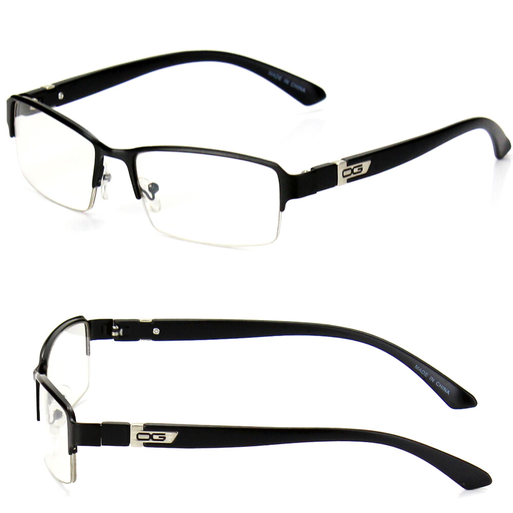 Half Rim Rectangular Fashion Clear Lens Frame Eye Glasses Men Women ...