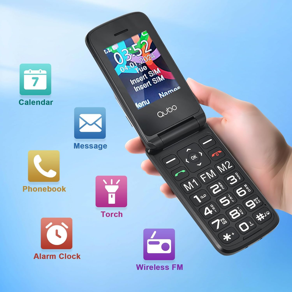 Flip Telefono per Anziani GSM, Cellulare per Anziani, 2.4" Display ...
