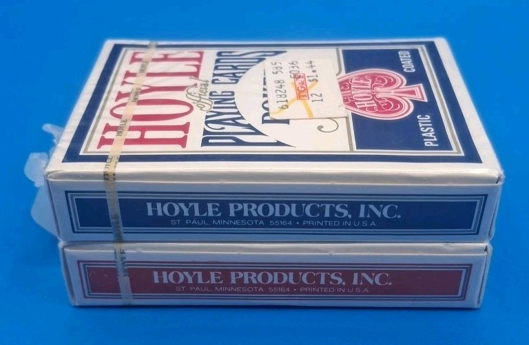 Hoyle® Official Nevada Finish Playing Cards 2 Decks 1-Red 1-Blue Sealed ...