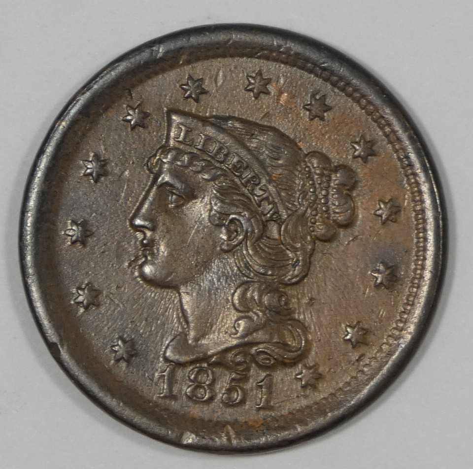 1851 Braided Hair Large Cent EXTRA FINE 1c | eBay