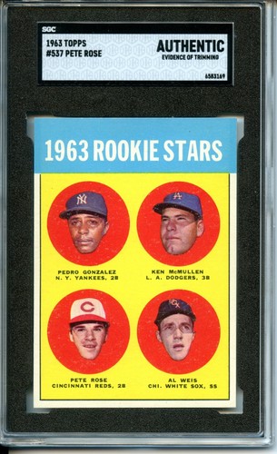 1963 Topps #537 Rookie Stars Pete Rose SGC Auth, Newly Graded, Gorgeous ...