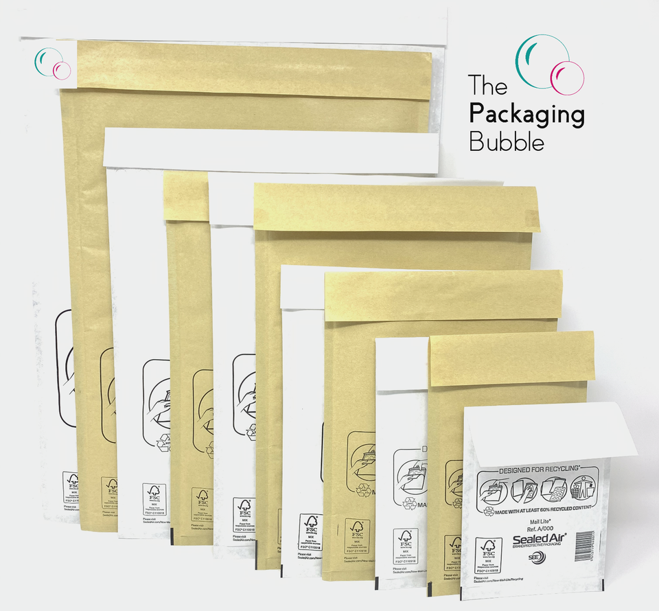 Mail Lite Bubble Padded Envelopes Mailer Bags White or Gold A000 C0 D1 ...