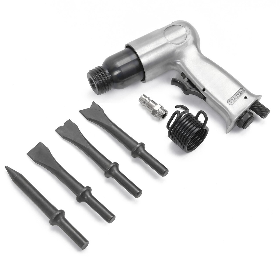 Air Hammer Chisel Descaler Needle Gun w/ 4 Chisels Tool For Compressor ...